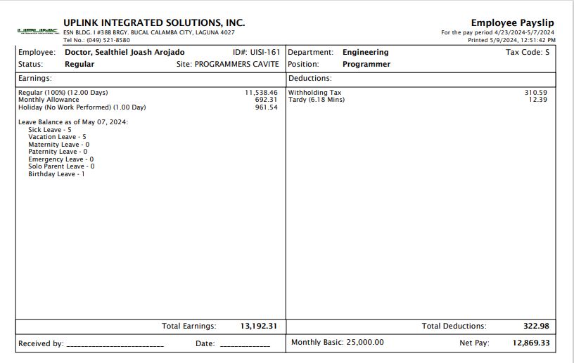 Employee Portal - Payslip Upload